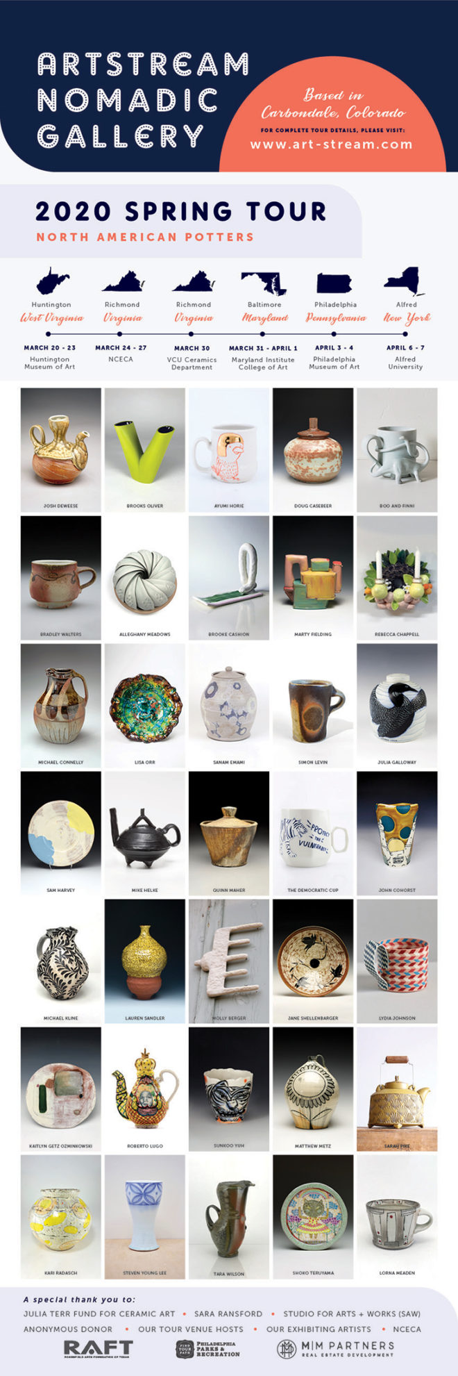 2020 Spring Tour: North American Potters | Artstream Nomadic Gallery